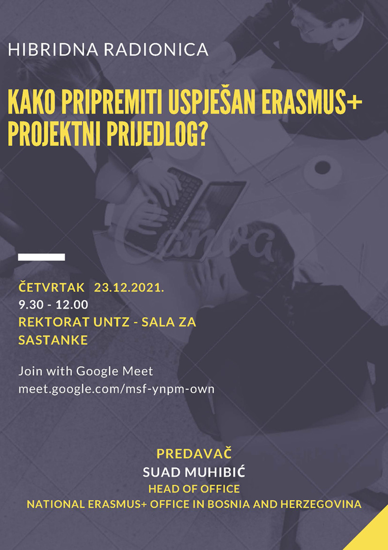Information/training session on How to prepare Erasmus+ competitive project proposal ...